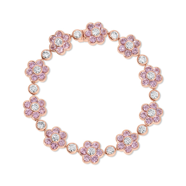 PINK SAPPHIRE AND DIAMOND FLORA BRACELET – Anita Ko