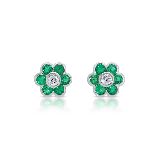 SMALL EMERALD FLORA STUDS – Anita Ko