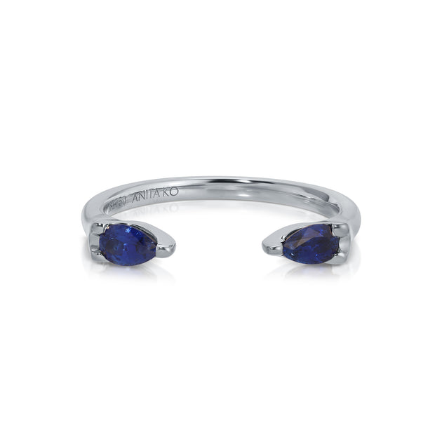 BLUE SAPPHIRE PEAR ORBIT RING – Anita Ko