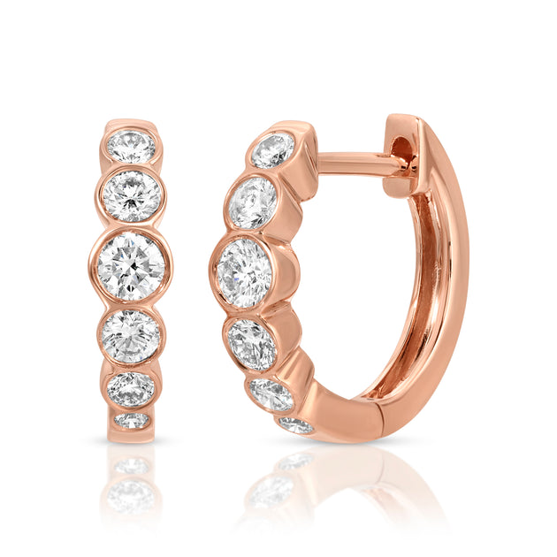 BEVERLY ROUND BEZELED DIAMOND HUGGIES – Anita Ko