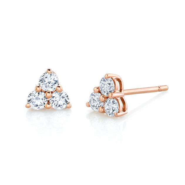 LARGE TRILLION DIAMOND STUDS – Anita Ko