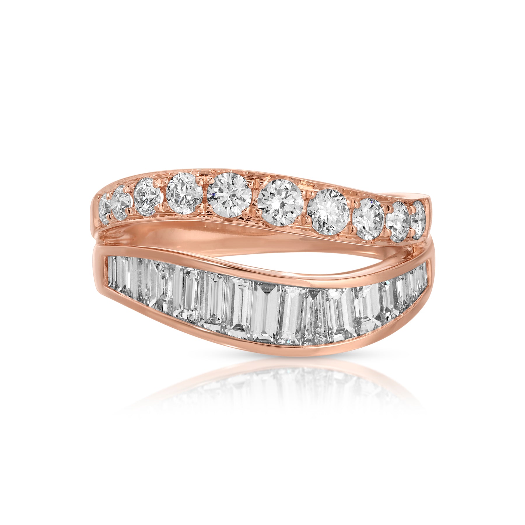 TWO ROW WAVE DIAMOND RING – Anita Ko