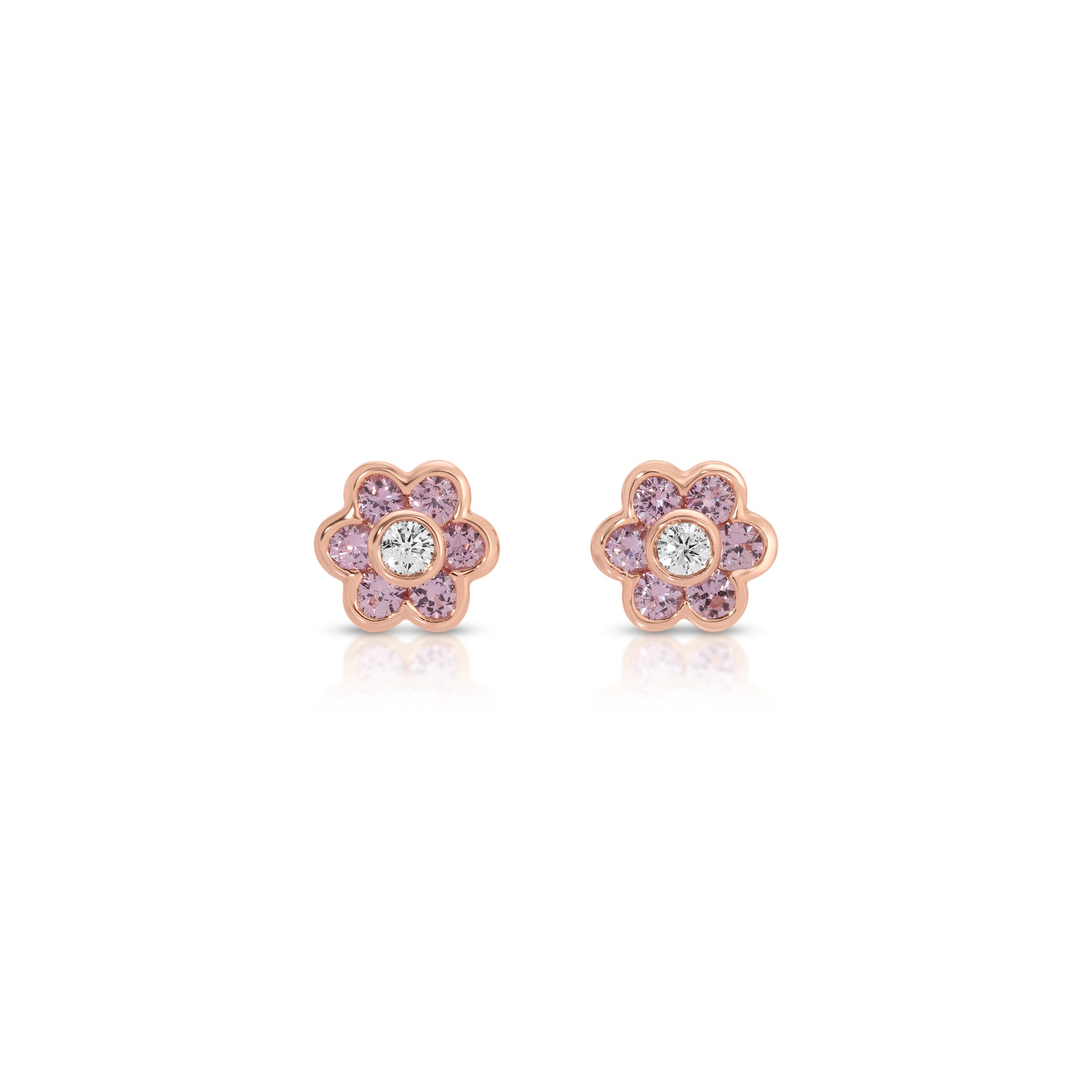 SMALL PINK SAPPHIRE FLORA STUDS – Anita Ko