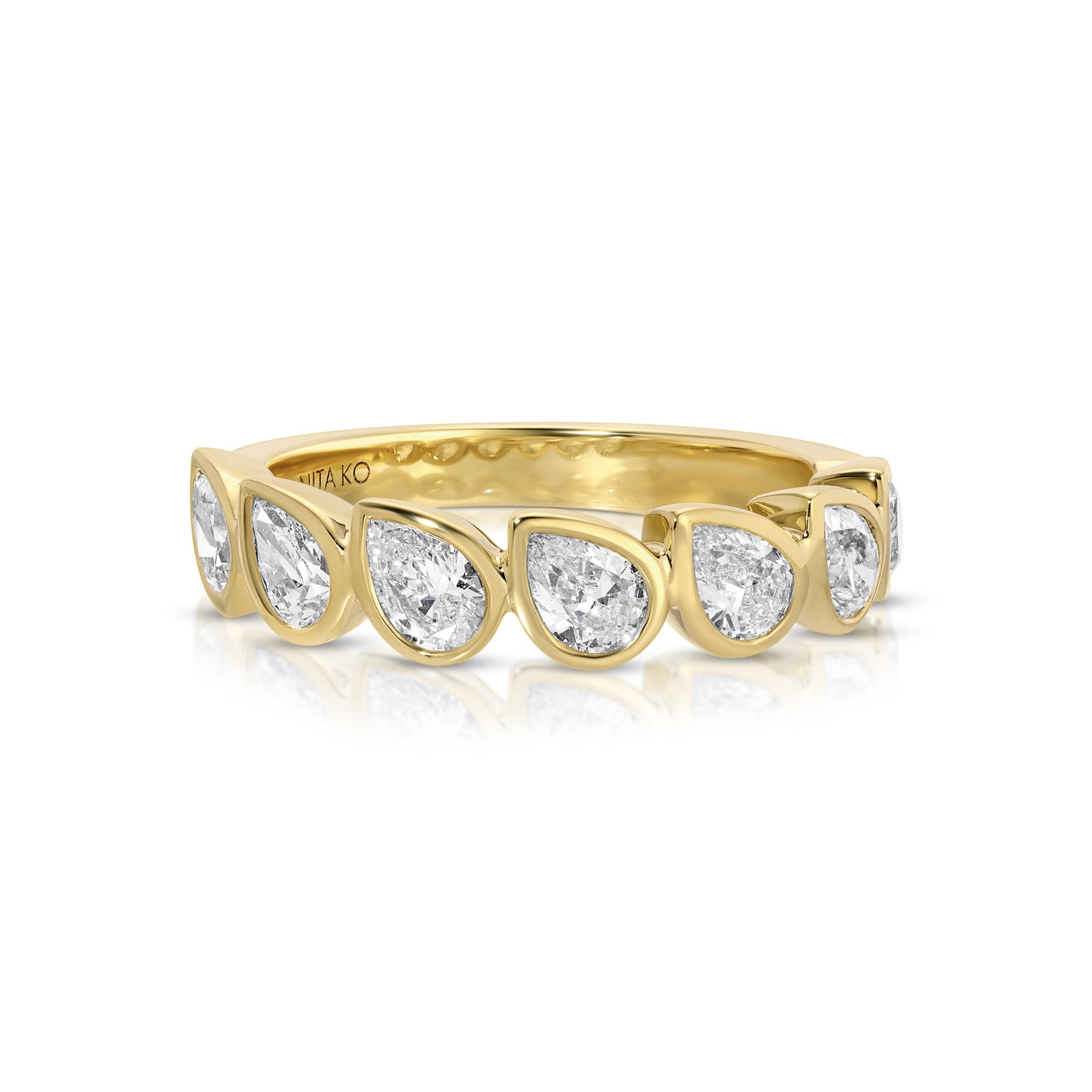 BEZELED PEAR DIAMOND DEMI-ETERNITY BAND – Anita Ko