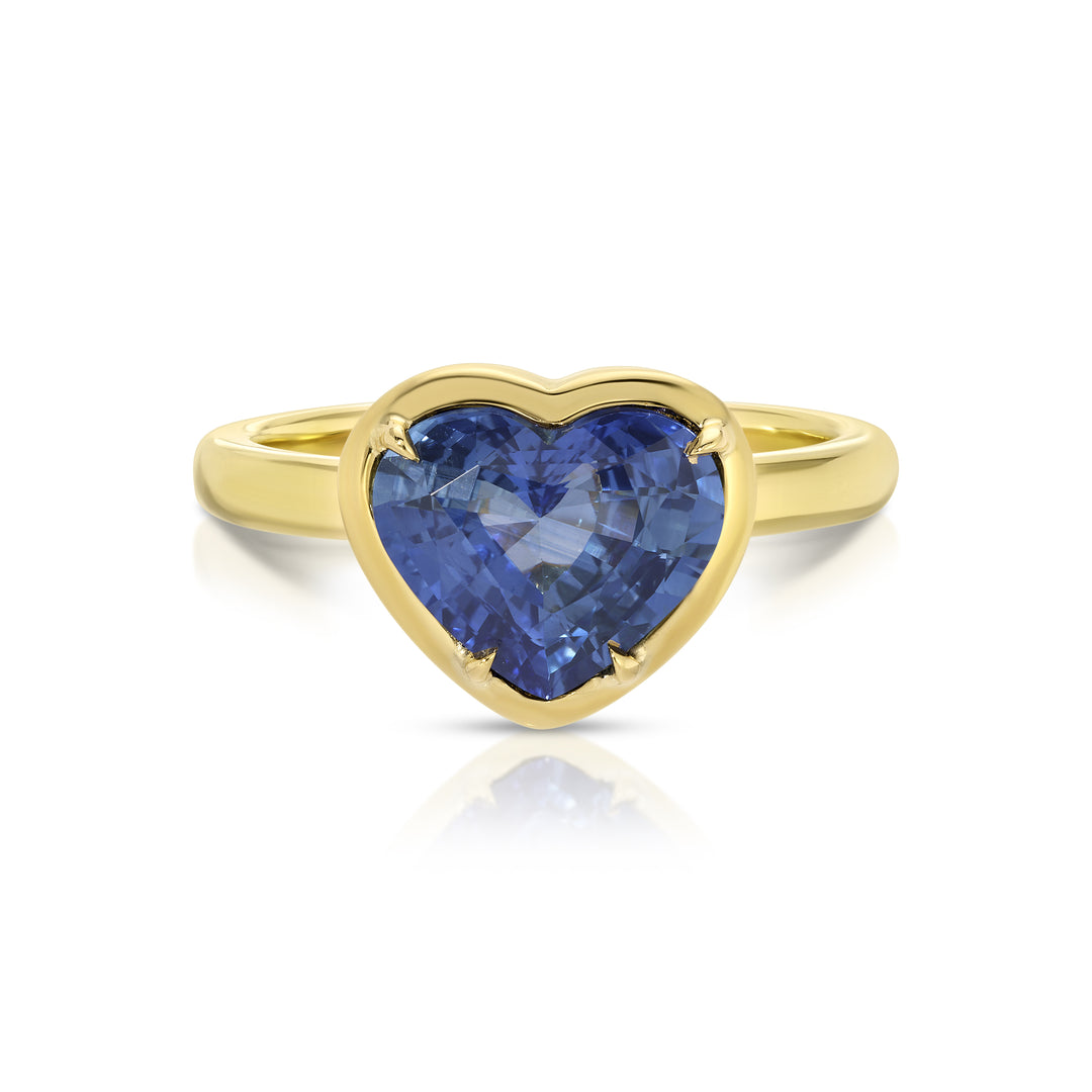 Heart Shaped Blue Sapphire Ring at Anita Ko