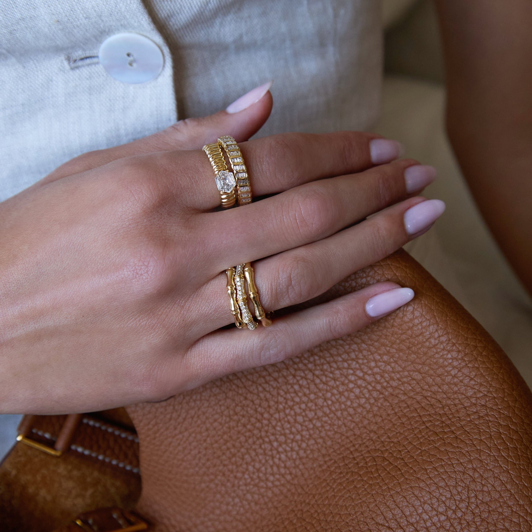 DIAMOND BAMBOO RING – Anita Ko