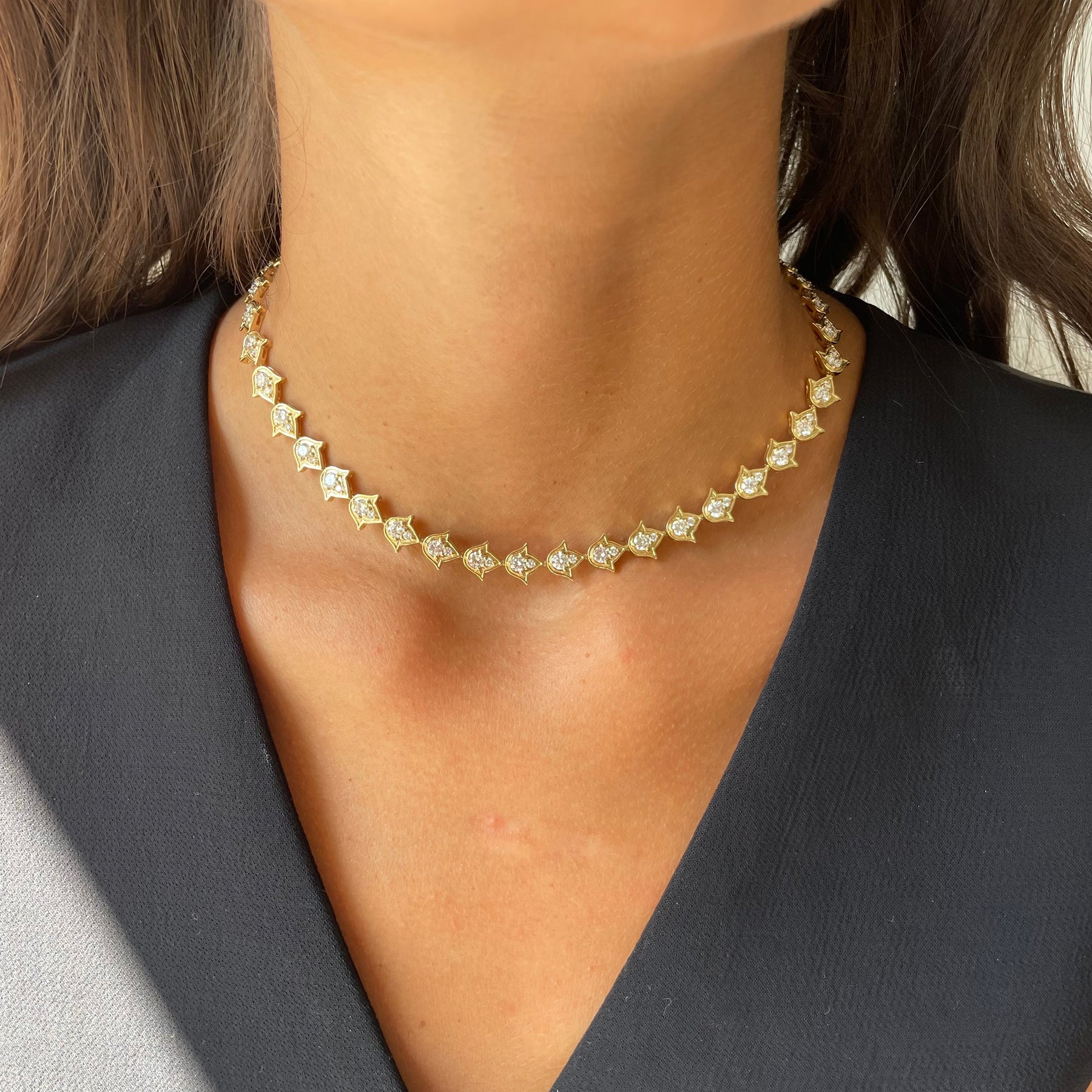 LARGE TULIP DIAMOND CHOKER – Anita Ko