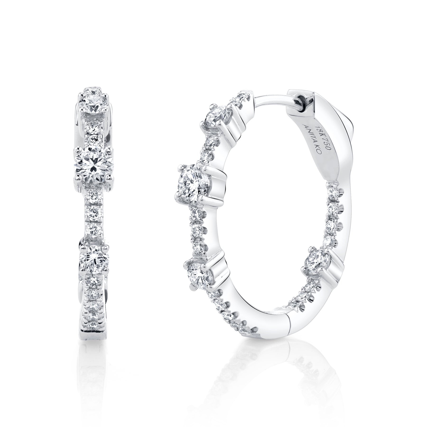 CLASSIC MEDIUM DIAMOND COLLINS HOOPS – Anita Ko