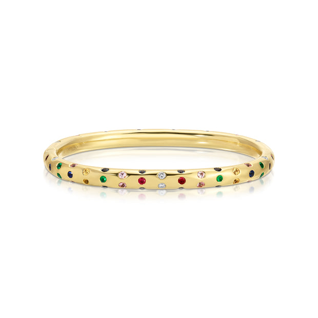 COSMO ORION MULTI COLOR GEMSTONE AND DIAMOND OVAL BANGLE – Anita Ko