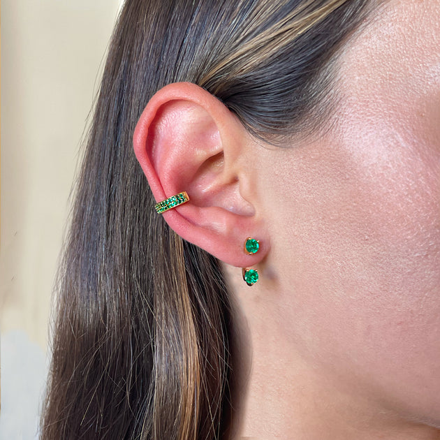 LARGE EMERALD ORBIT EARRING – Anita Ko