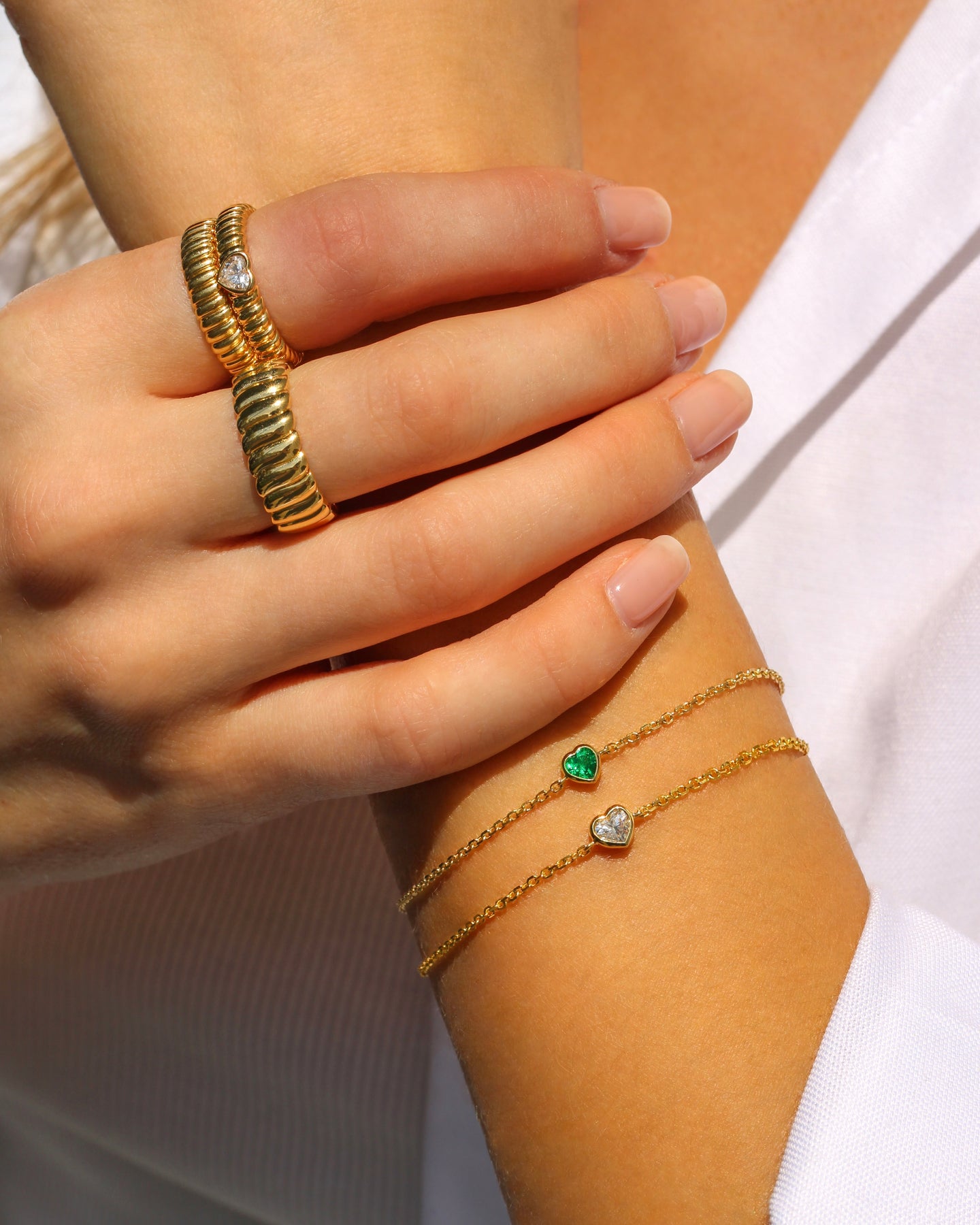 DIAMOND HEART CHAIN BRACELET – Anita Ko