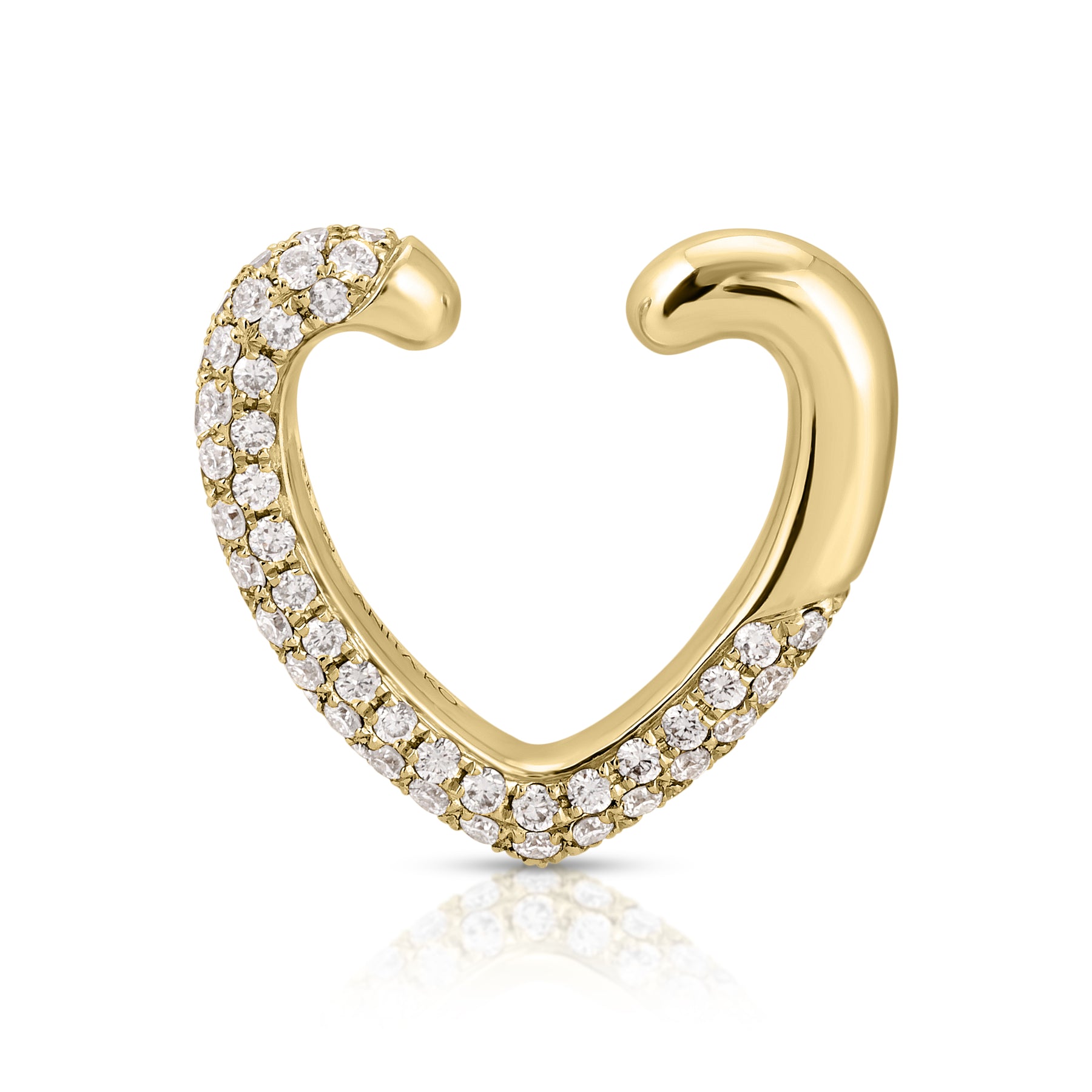 PAVE DIAMOND HEART EAR CUFF – Anita Ko