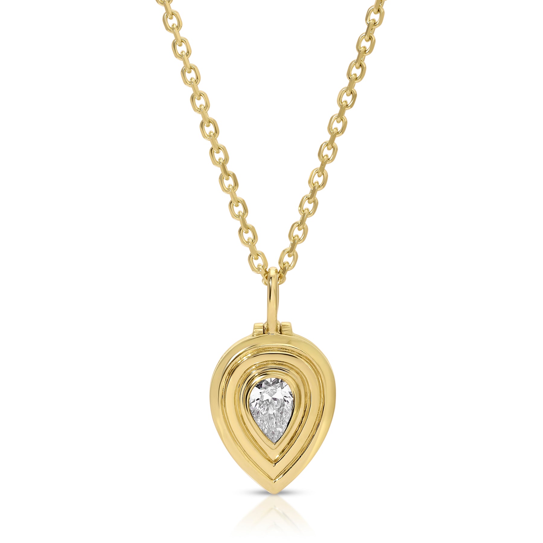 PEAR SHAPED DIAMOND LOULOU LOCKET – Anita Ko