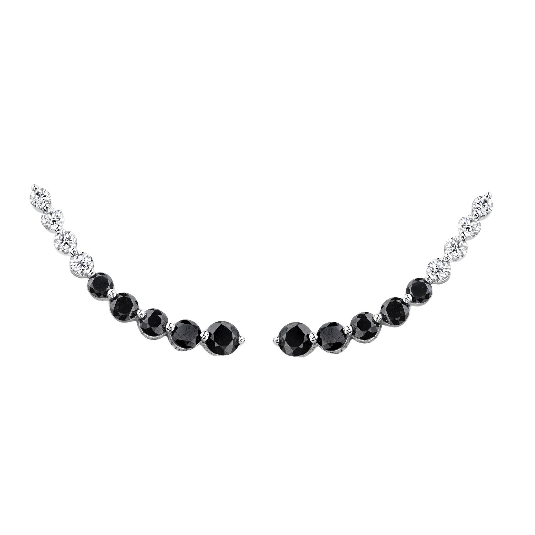 FLOATING DIAMOND AND BLACK DIAMOND EARRING – Anita Ko