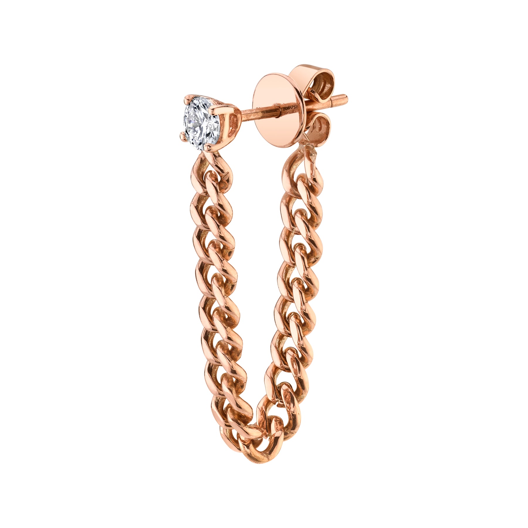 ROUND DIAMOND CUBAN LINK LOOP EARRING – Anita Ko