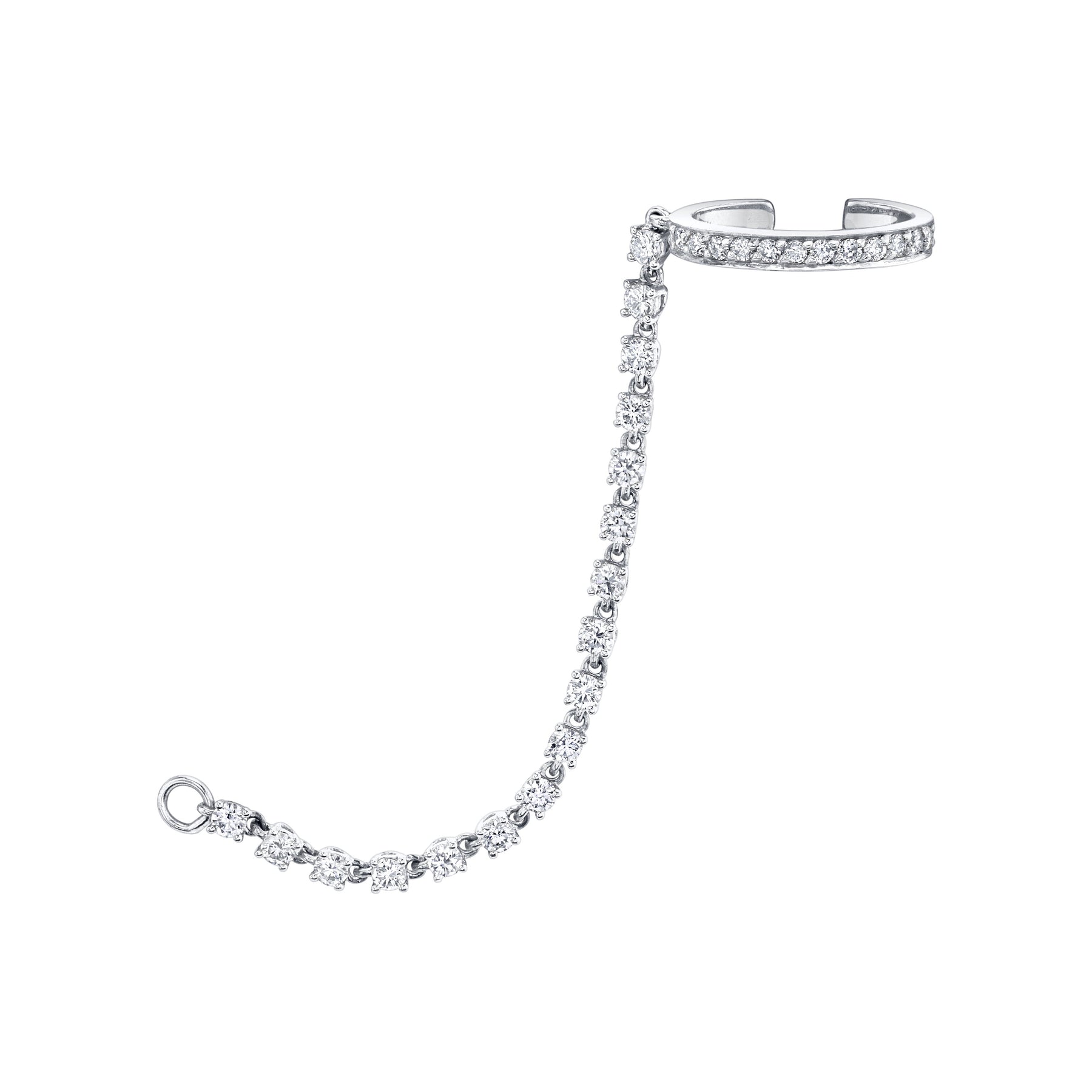 SINGLE ROW DIAMOND EAR CUFF WITH ROPE DIAMOND CHAIN – Anita Ko