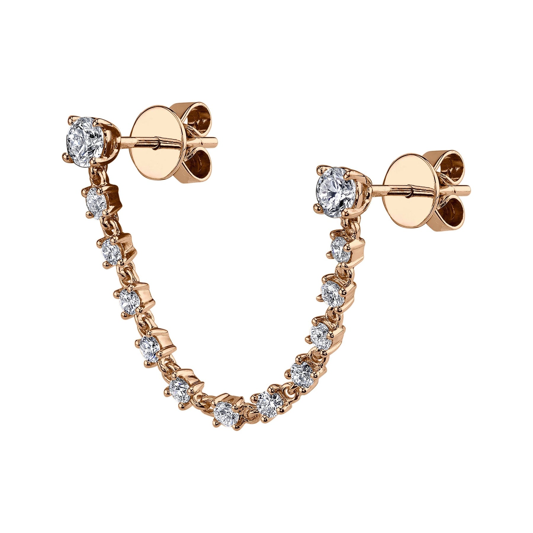 DOUBLE PIERCING DIAMOND LOOP EARRING – Anita Ko