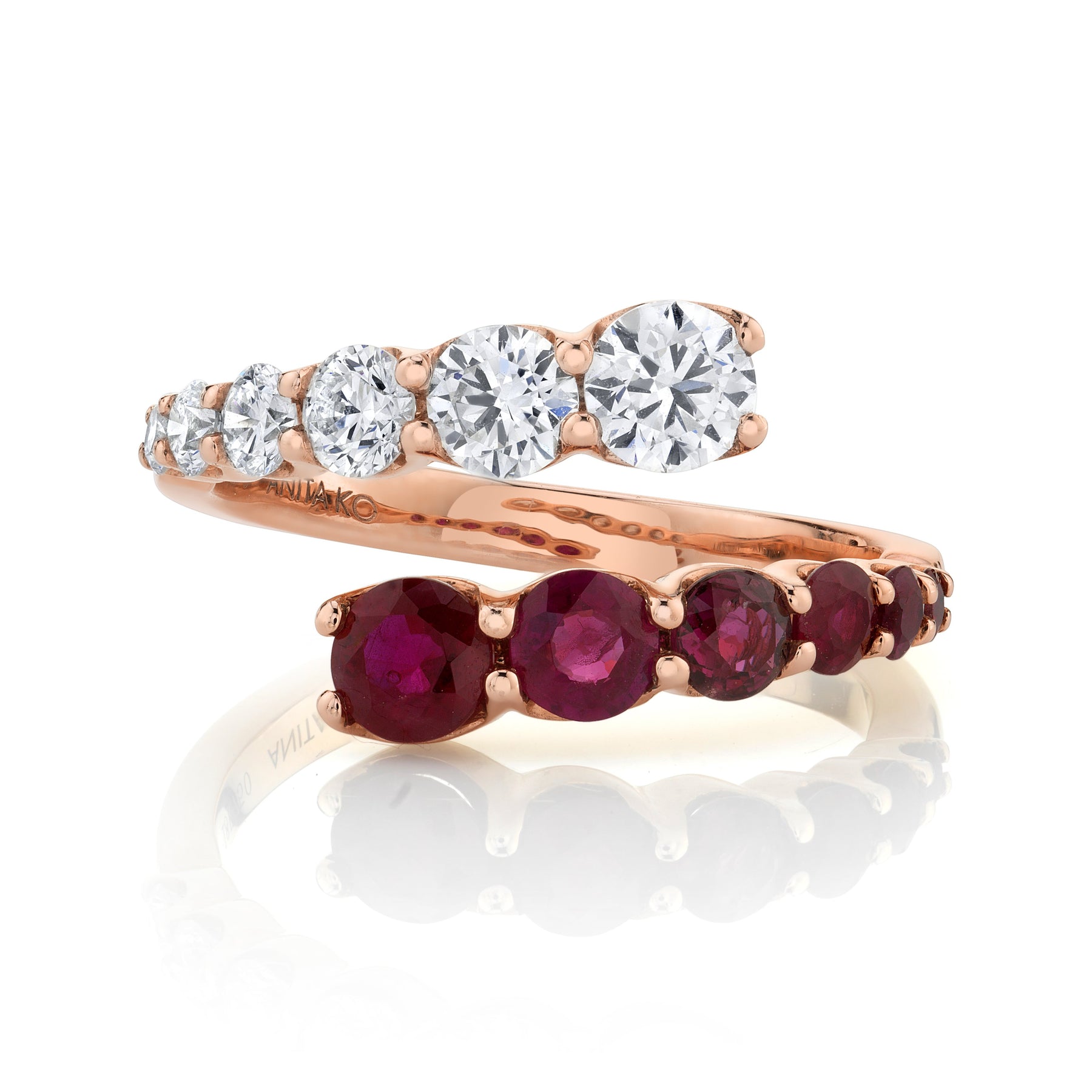 DIAMOND AND RUBY TWIST RING – Anita Ko