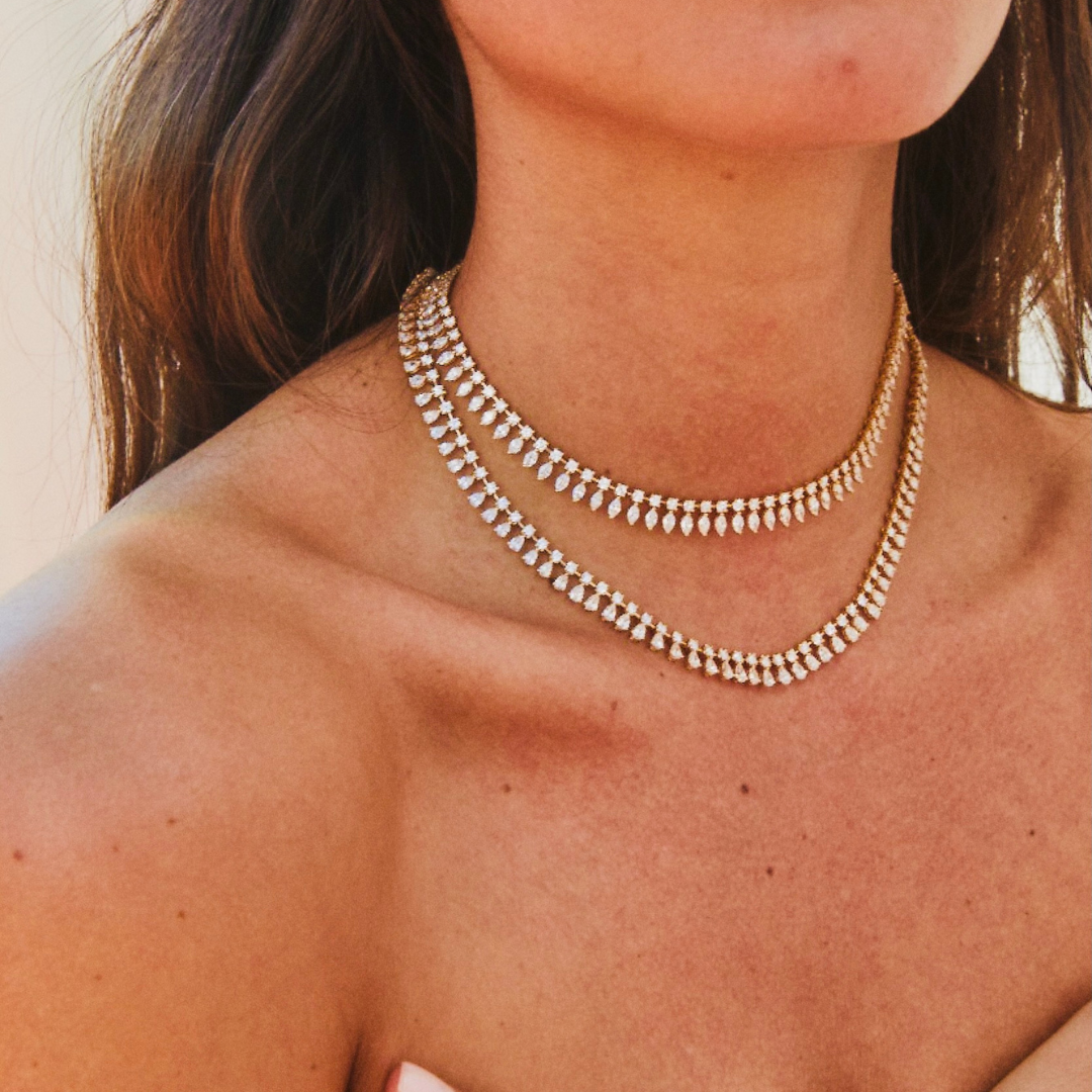 ROUND AND MARQUISE DIAMOND SHAKER NECKLACE – Anita Ko