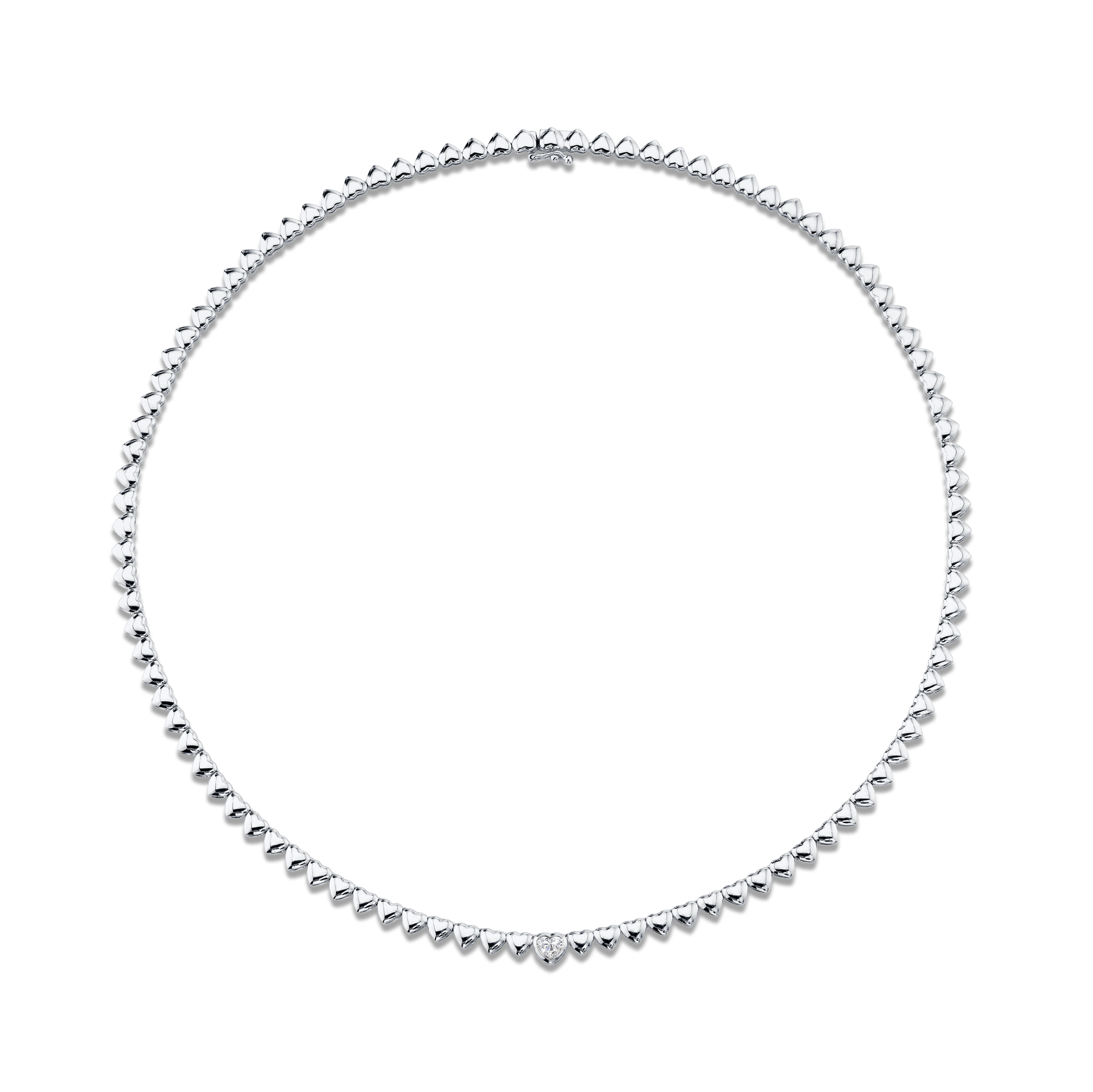 HEART WITH BEZELED DIAMOND CENTER NECKLACE – Anita Ko