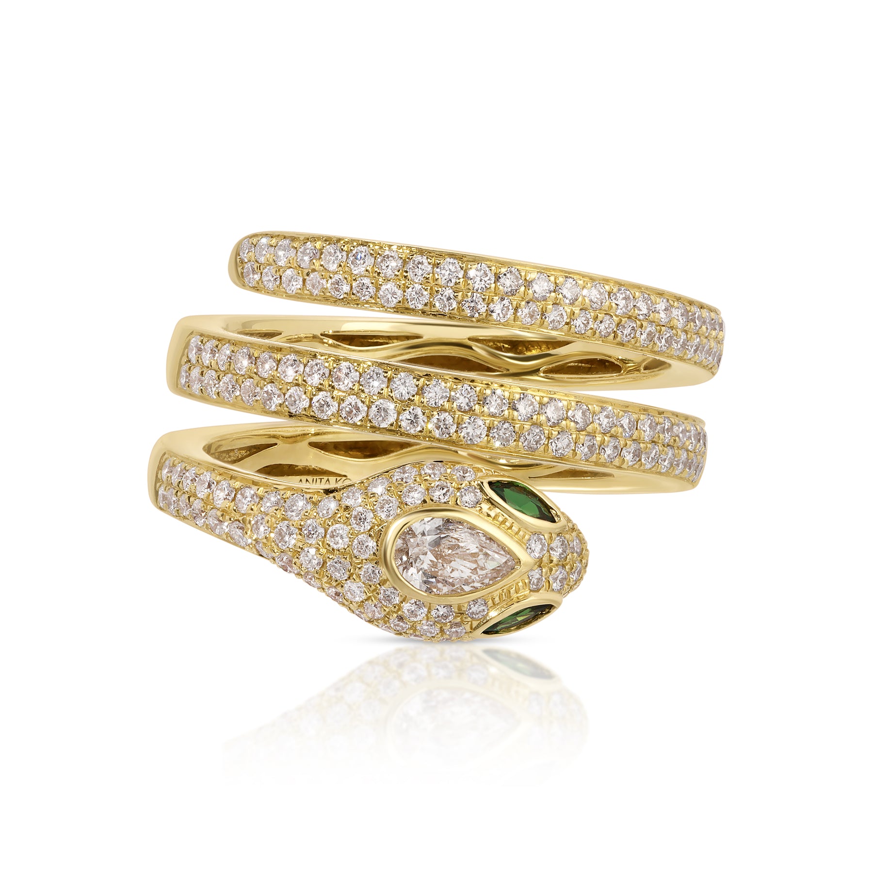DIAMOND PAVE SNAKE COIL PINKY RING – Anita Ko