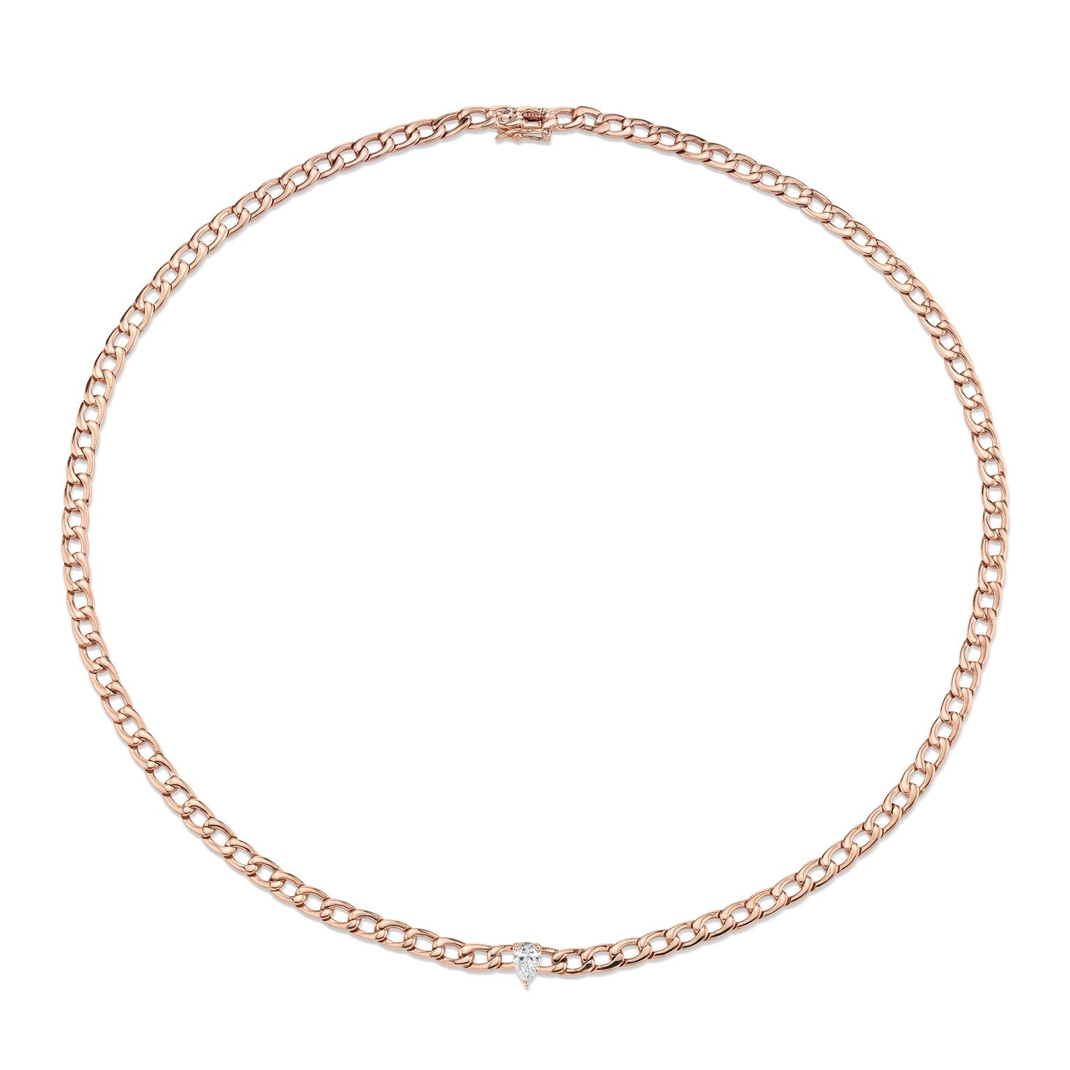CHAIN LINK CHOKER WITH PEAR DIAMOND CENTER – Anita Ko