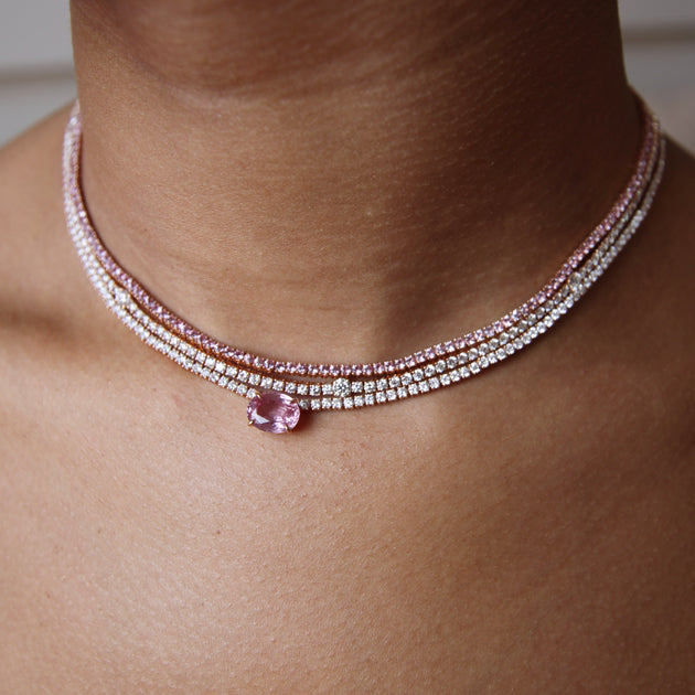 PINK SAPPHIRE HEPBURN CHOKER – Anita Ko