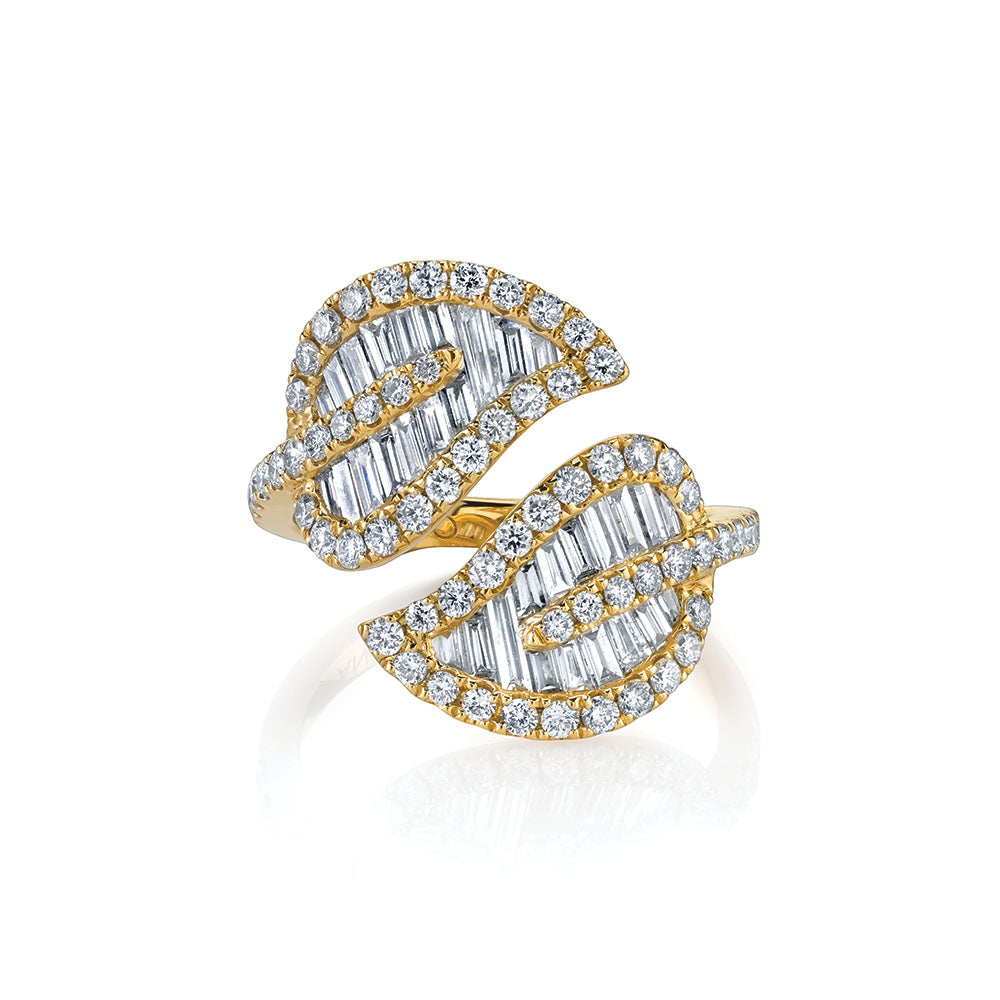 LARGE LEAF DIAMOND RING – Anita Ko
